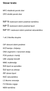 Razlaga kratic predmetov - OŠ Črni Vrh
